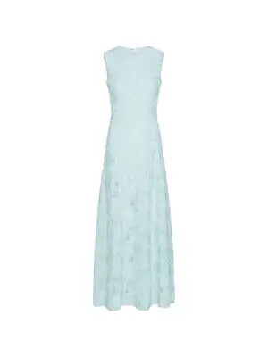 ROTATE BY BIRGER CHRISTENSEN Long Jacquard Dress With Floral Pattern