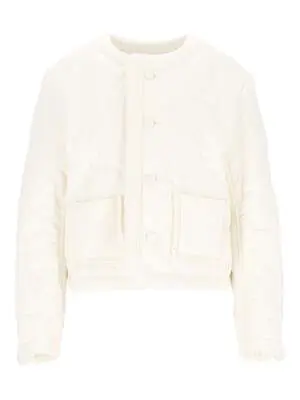 Celine Floral Quilted Jacket - White