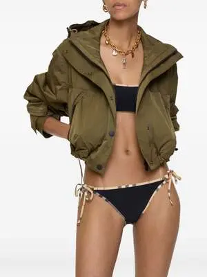 Burberry Bikini Bottoms With Side Ties And Checked Edging