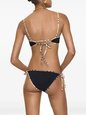 Burberry Bikini Bottoms With Side Ties And Checked Edging
