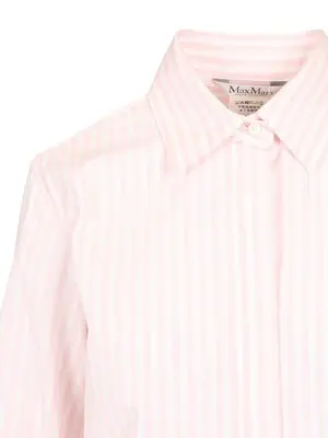 Max Mara Striped Pure Cotton Poplin Shirt