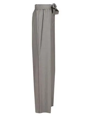 Max Mara Wide Leg Wool Trousers With Tie Belt