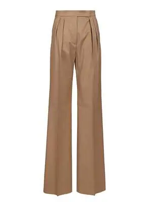 Max Mara Wool Twill Pleated Trousers