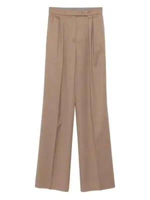 Max Mara Wool Twill Pleated Trousers