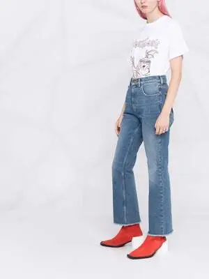 GOLDEN GOOSE Cropped Flare Jeans With Double Star Detail
