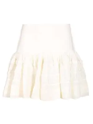 Alaïa Crinoline Wool Mini Skirt With Ruffles