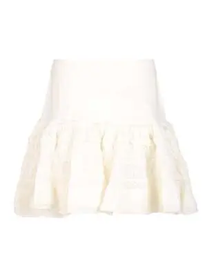 Alaïa Crinoline Wool Mini Skirt With Ruffles