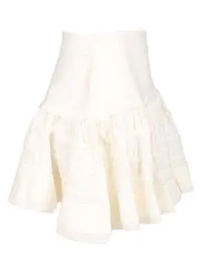 Alaïa Crinoline Wool Mini Skirt With Ruffles