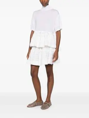 Alaïa Crinoline Wool Mini Skirt With Ruffles