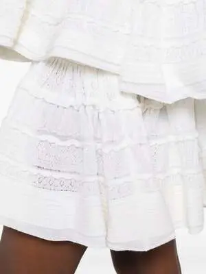 Alaïa Crinoline Wool Mini Skirt With Ruffles