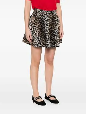 GANNI Leopard Print Miniskirt