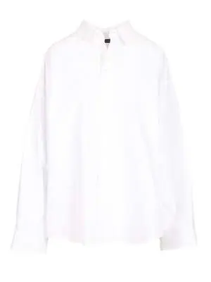 Balenciaga Cotton Blend Oversized Long Sleeve Shirt