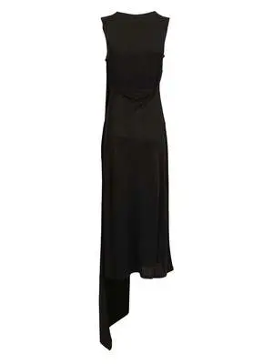 AMI Paris Long Jersey Crepe Dress - Black