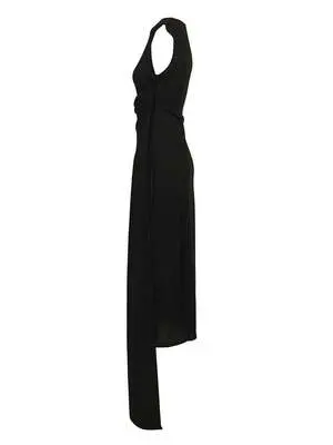 AMI Paris Long Jersey Crepe Dress - Black