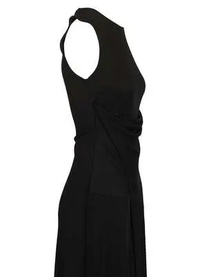 AMI Paris Long Jersey Crepe Dress - Black