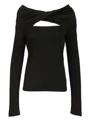 Max Mara Orafo Off-shoulder Top In Virgin Wool - Black