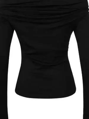 Max Mara Orafo Off-shoulder Top In Virgin Wool