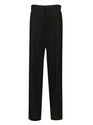Balenciaga Wool Tuxedo Pants With Satin Band - Black