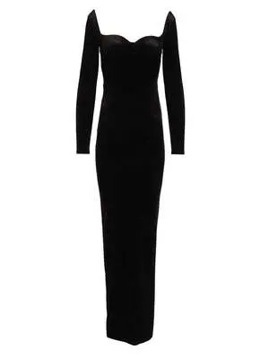 Balenciaga Off-the-shoulder Maxi Dress - Black