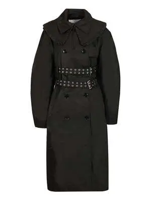 GANNI Duchesse Nylon Trenchcoat - Black