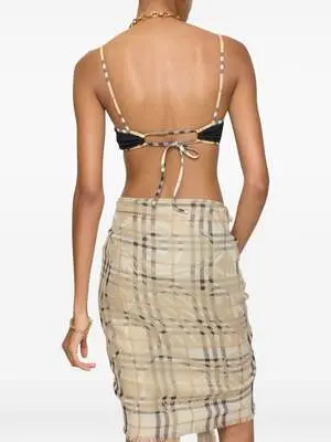 Burberry Bikini Top With Checked Edges