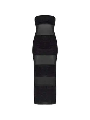 Oseree Long Bandeau Dress - Black