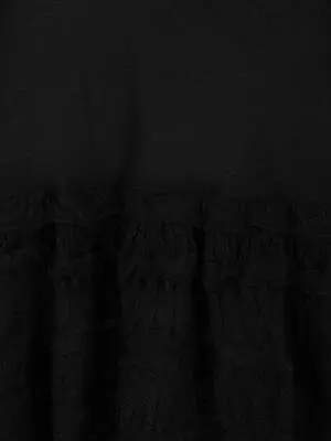 Alaïa Cryoline Wool Peplum Top With High Neck And Ruffled Hem - Black