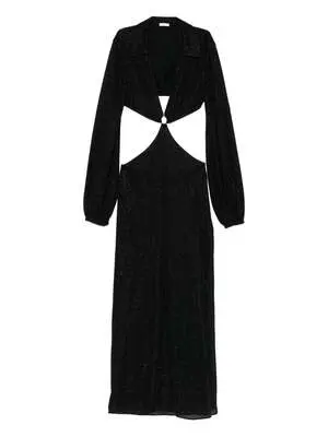 Oseree Lumière Long Dress With Cut-out - Black