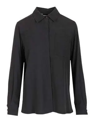 Max Mara Siamese Shirt In Washed Silk - Blue