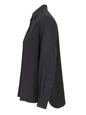 Max Mara Siamese Shirt In Washed Silk - Blue