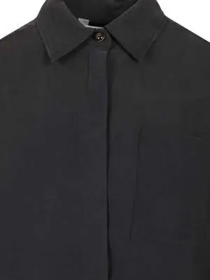 Max Mara Siamese Shirt In Washed Silk - Blue