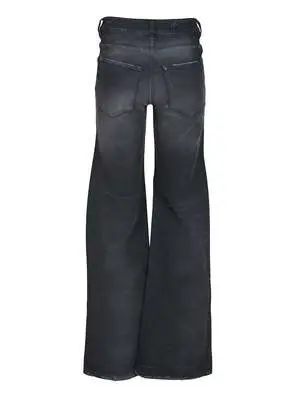Balenciaga Curved Waist Wide Flare Leg Jeans - Blue
