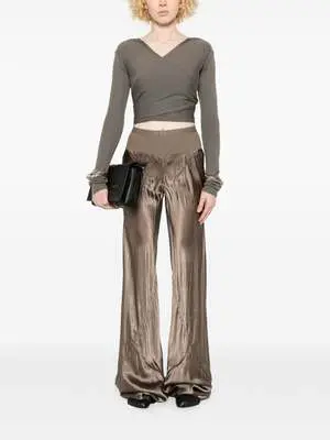 Rick Owens Bias Satin Flared Trousers
