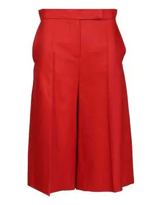 Max Mara Linen Twill Bermuda Shorts - Red