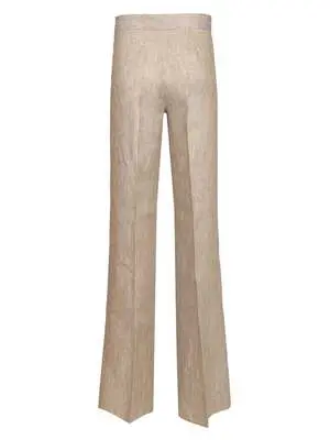 Max Mara Chevron Linen Batavia Trousers - Cream