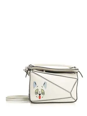 Loewe Mini Puzzle Futurist Cat Bag - White