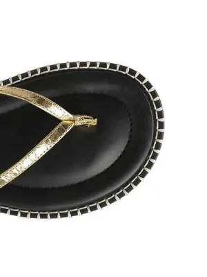 Dries Van Noten Metallic Leather Flip-flops