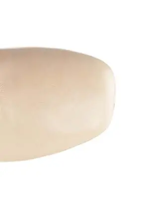 FORTE_FORTE Laminated Leather Clogs With Metal Heel - Cream