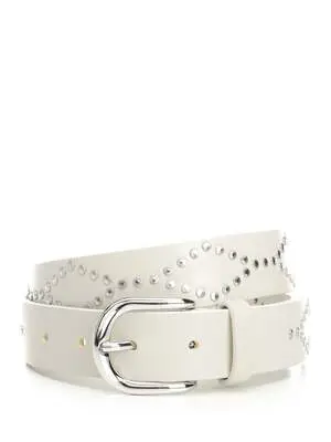 Isabel Marant Étoile Liliana" Studded Leather Belt - White