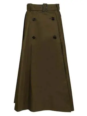 Burberry Midi Trench Skirt - Green