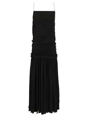 Jacquemus Abiha Gathered Jersey Maxi Dress - Black