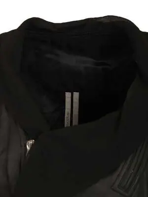 Rick Owens Lambskin Leather Cropped Biker Jacket With Shawl Collar