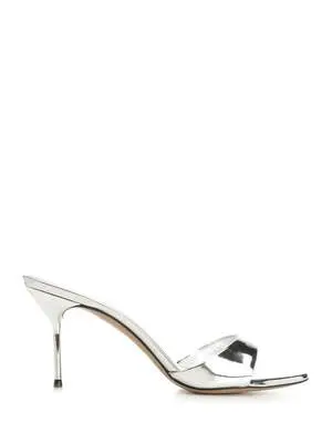 Paris Texas Lidia Mule In Mirrored Leather - Silver