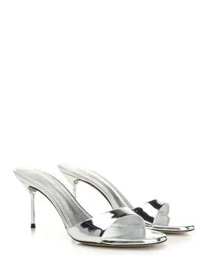 Paris Texas Lidia Mule In Mirrored Leather - Silver