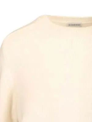 Burberry Cashmere Sweater With Equestrian Knight Design - Cream