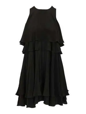AMI Paris Short Sleeveless Dress With Ruffles - Black