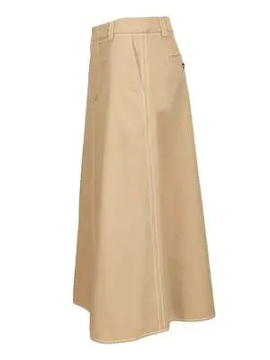 AMI Paris A-line Cotton Gabardine Skirt