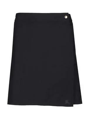 Burberry Pleated Wrap Mini Skirt With Equestrian Knight Design