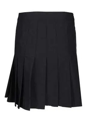 Burberry Pleated Wrap Mini Skirt With Equestrian Knight Design