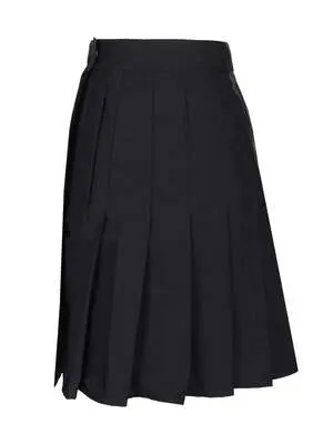 Burberry Pleated Wrap Mini Skirt With Equestrian Knight Design